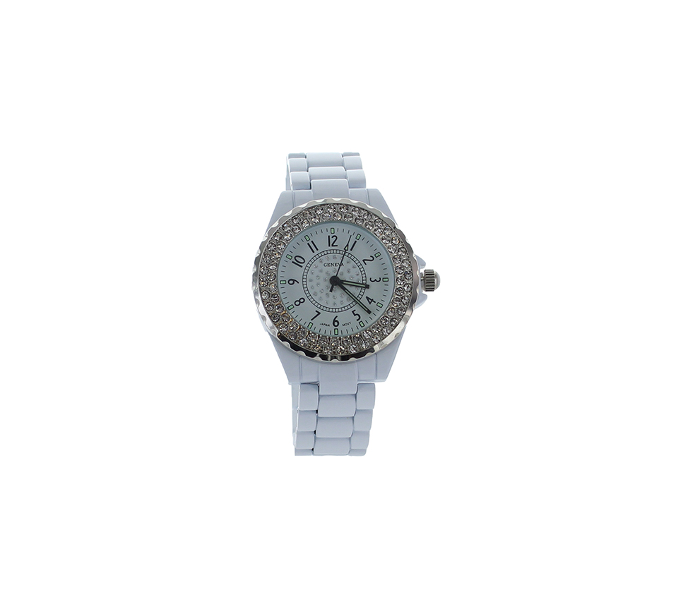 Large Face Rhinestone White Watch - Best of Everything | Online Shopping