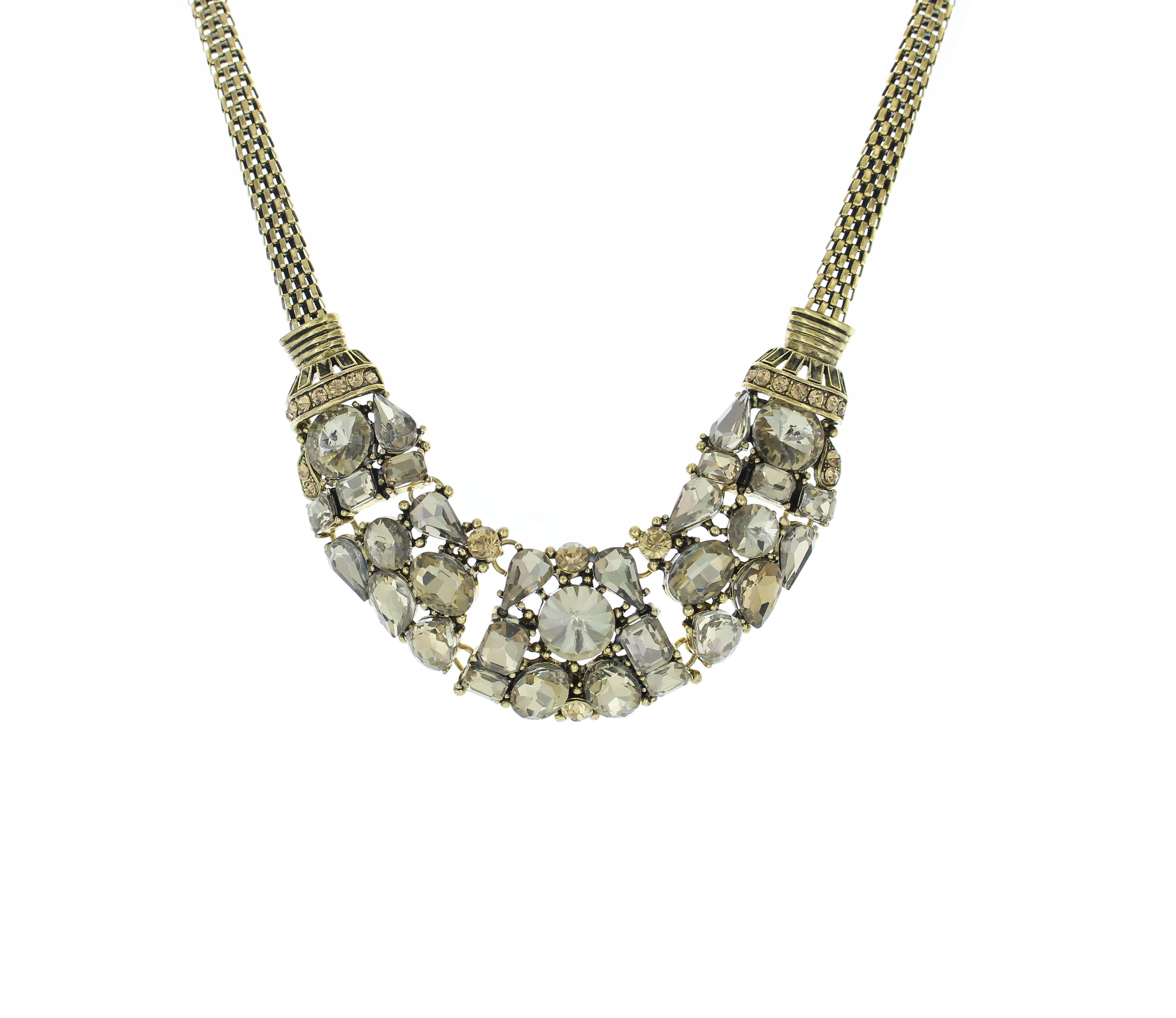 Mesh Chain Gem Necklace - Best of Everything | Online Shopping