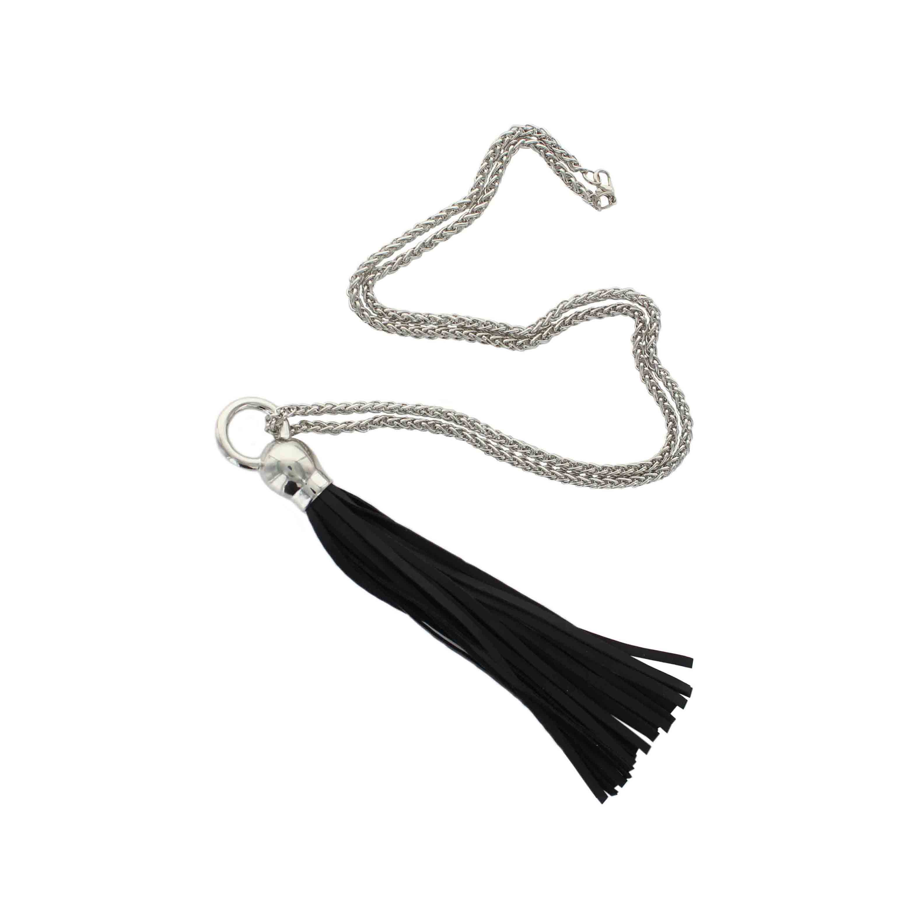 Metal Chain Leather Tassel Necklace - Best of Everything | Online Shopping