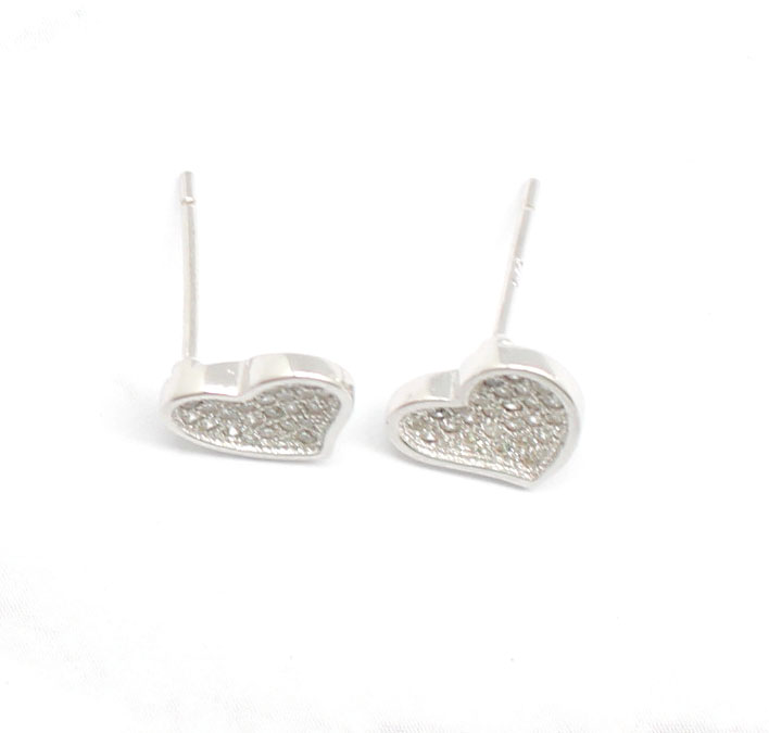 Small Pave Heart Studs - Best of Everything | Online Shopping