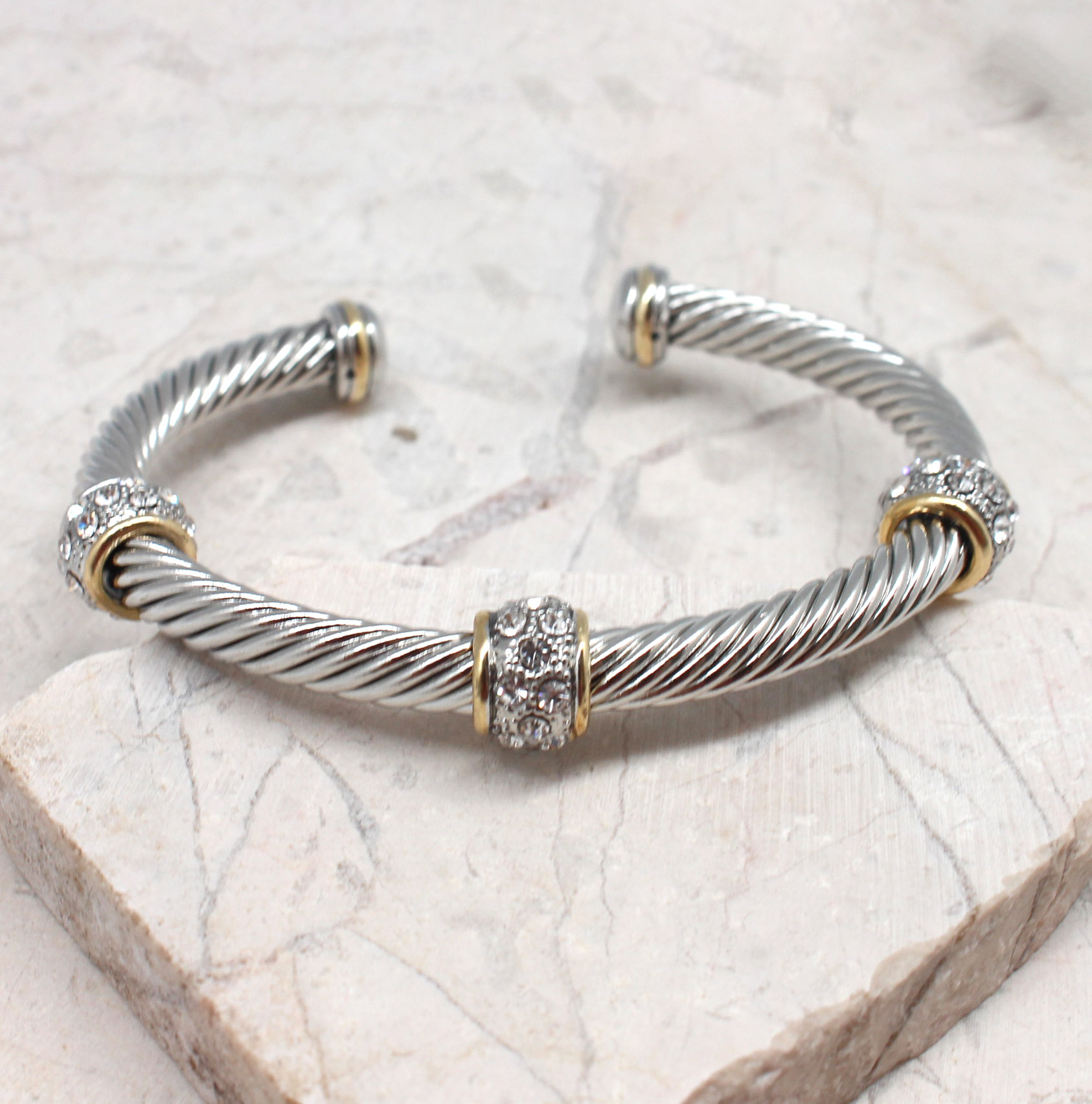 Rhinestones Studs Cuff Bracelet - Best of Everything | Online Shopping Rhinestones Studs Cuff Bracelet - Best of Everything | Online Shopping