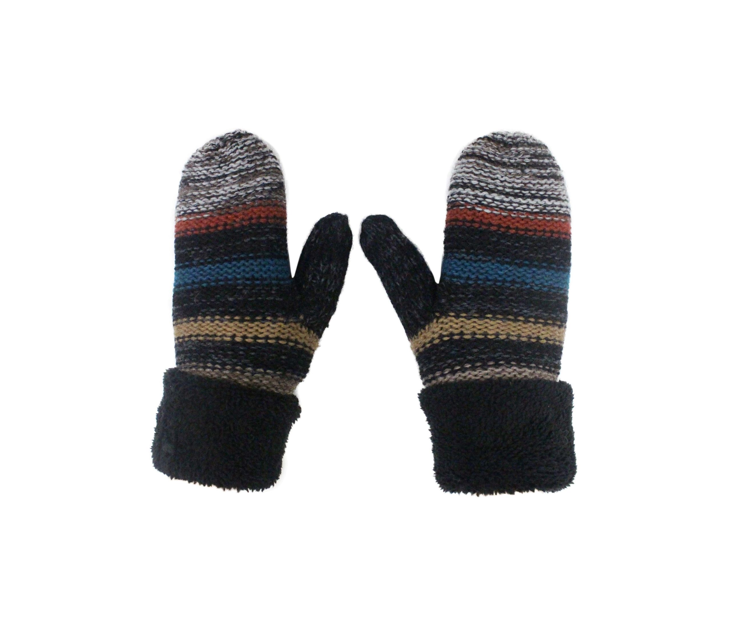 Black Stripes Cozy Mittens - Best of Everything | Online Shopping