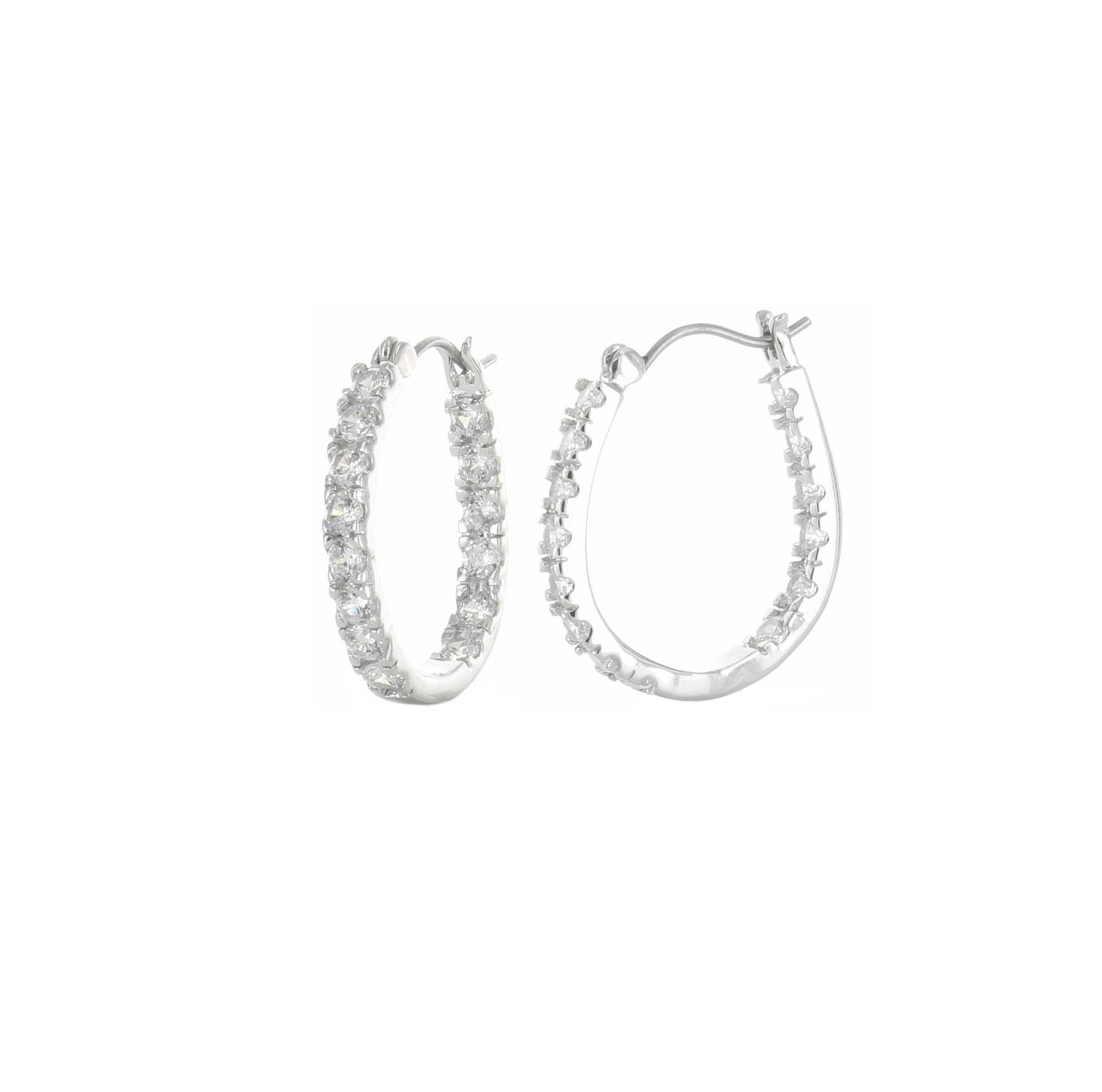 Oval CZ Hoops - Best of Everything | Online Shopping