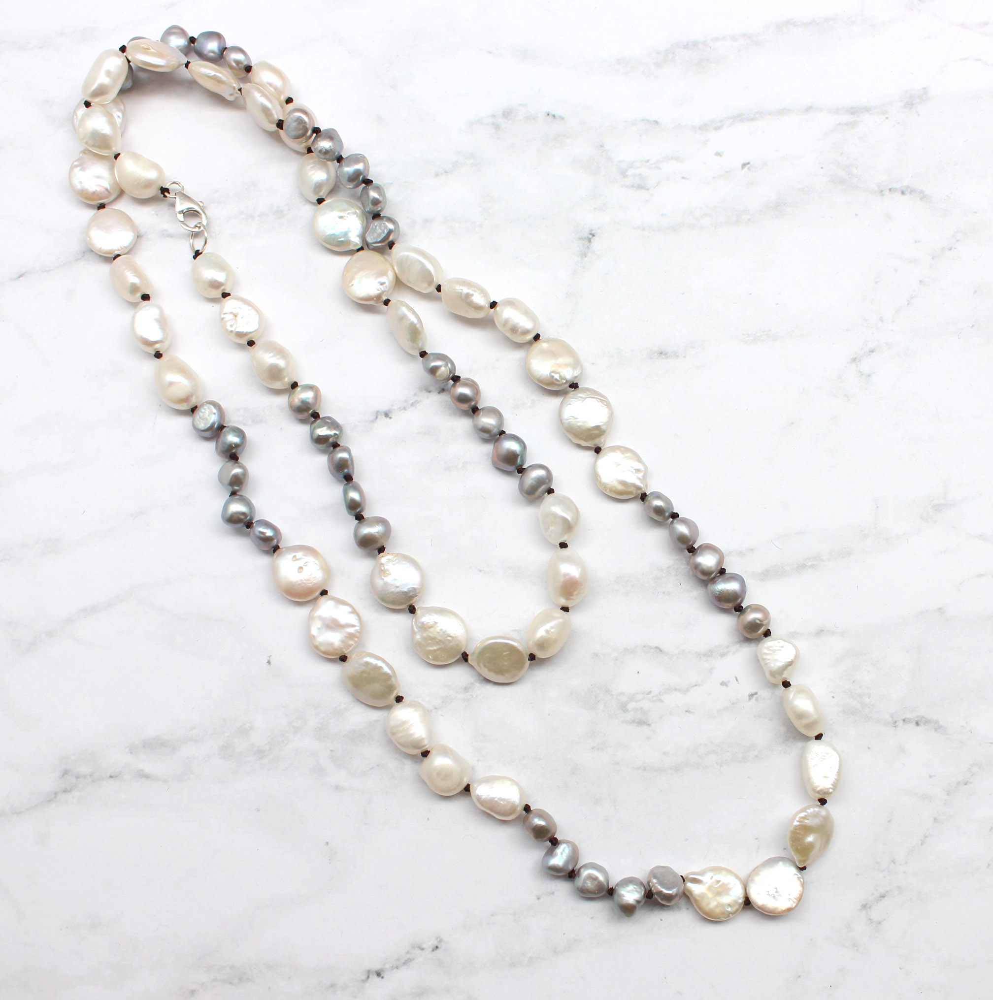 Two Tone Pearl Necklace - Best of Everything | Online Shopping