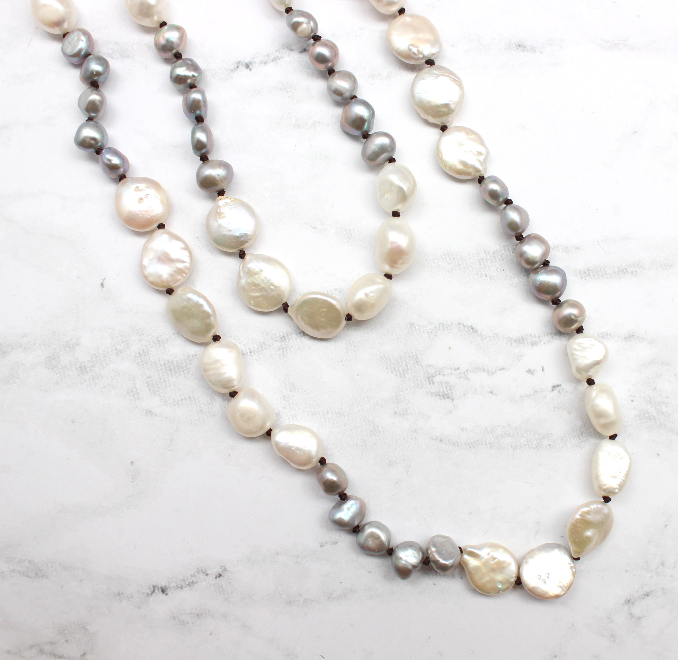 Two Tone Pearl Necklace - Best of Everything | Online Shopping
