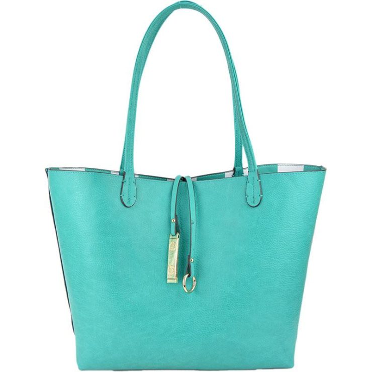 Turquoise & White Stripes Reversible Tote - Best of Everything | Online ...