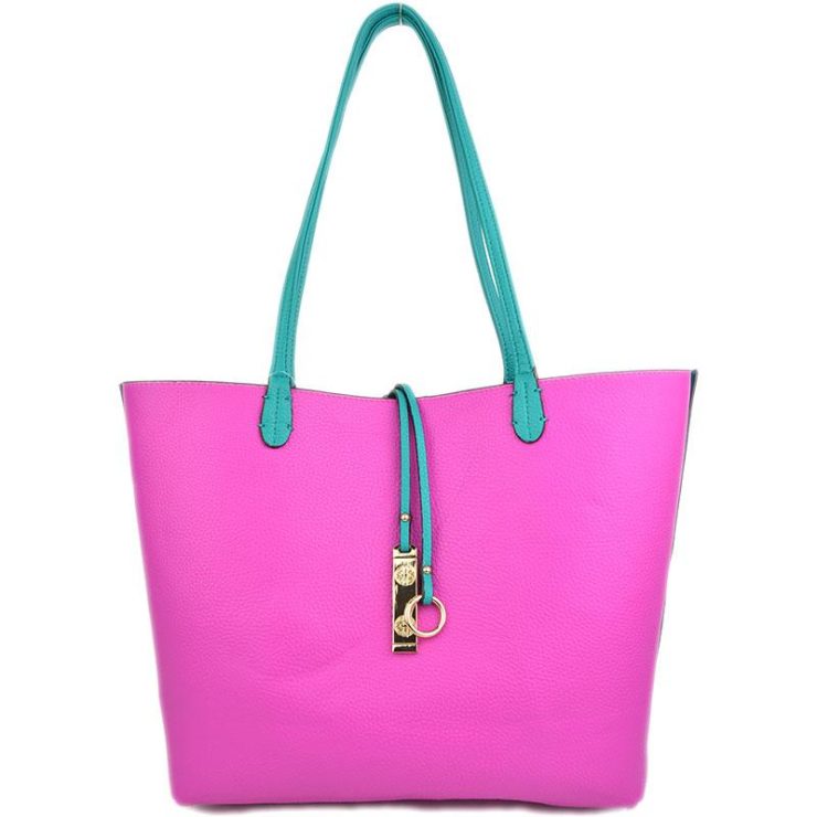 Turquoise & Hot Pink Reversible Tote - Best of Everything | Online Shopping