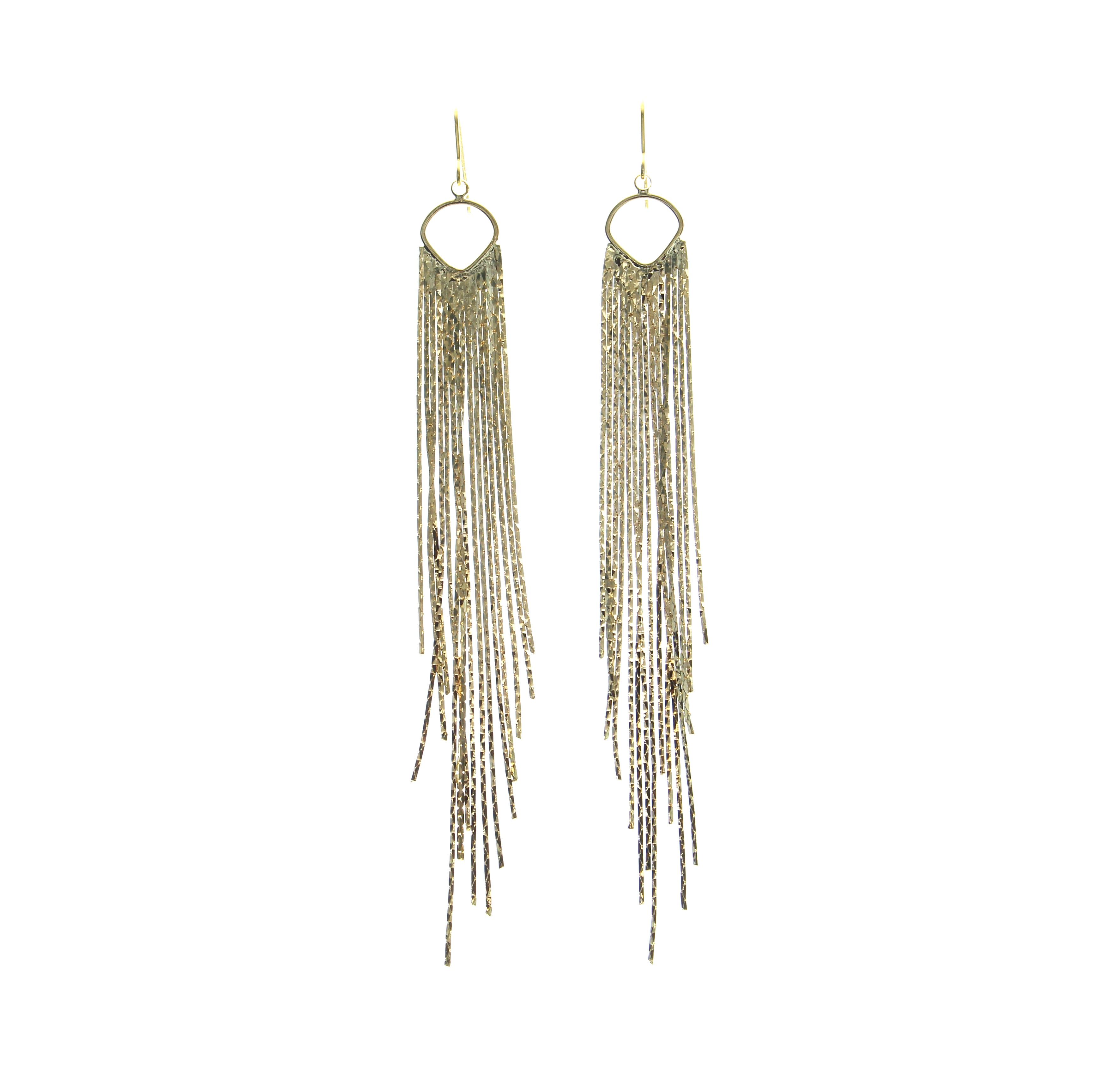 Long Metal Strings Earrings - Best of Everything | Online Shopping