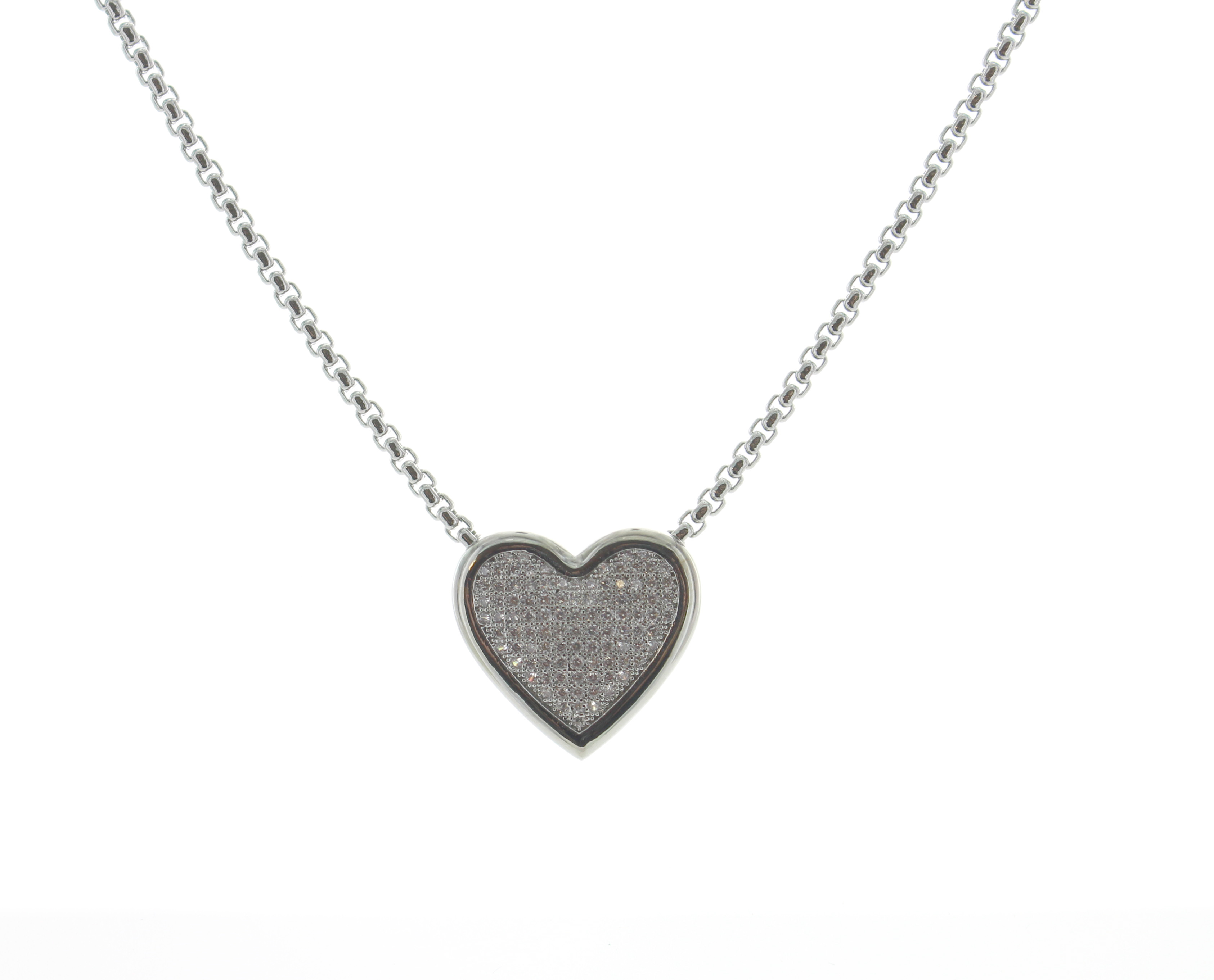 Rhinestone Heart Necklace - Best of Everything | Online Shopping