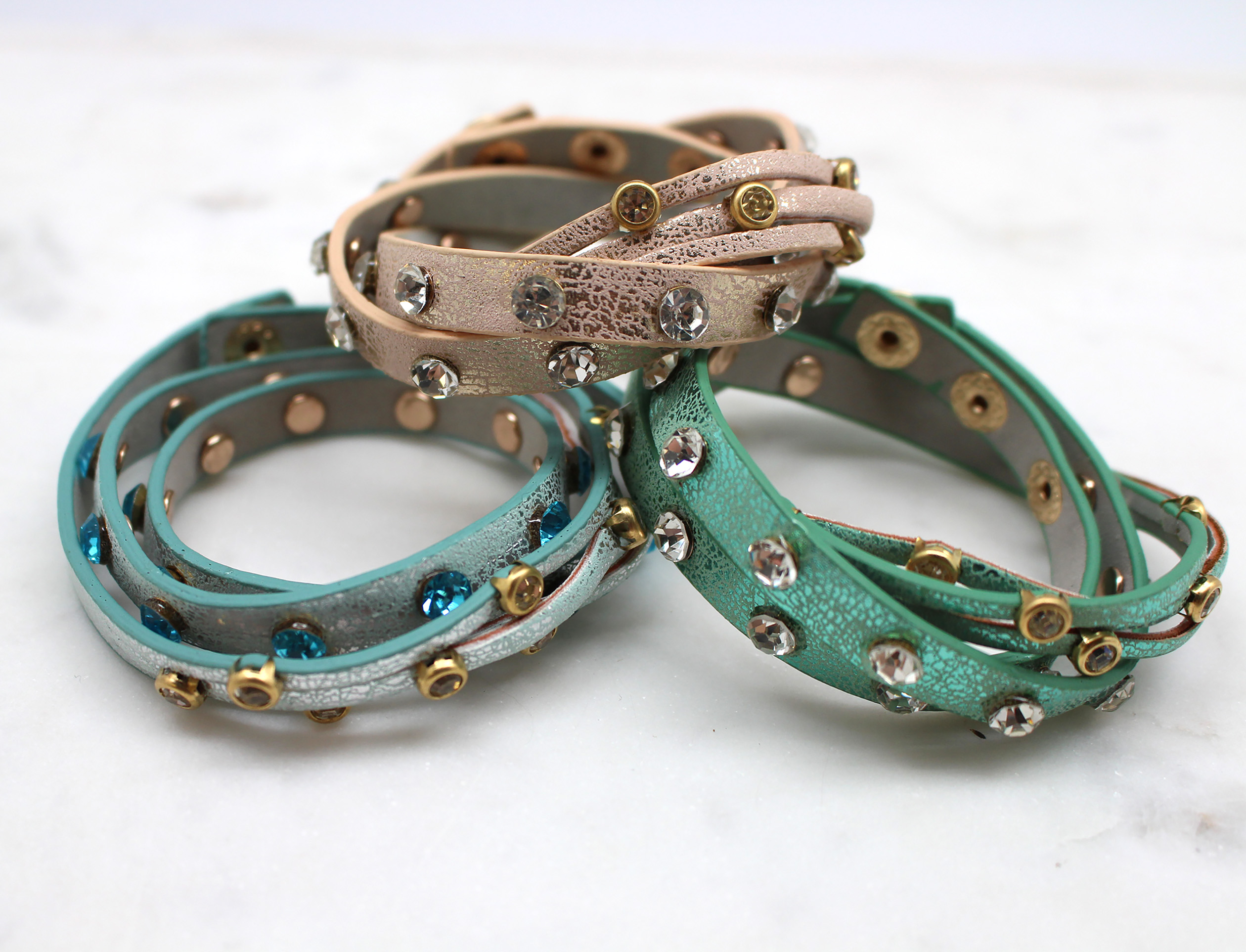 Studded Rhinestone Wrap Bracelet - Best of Everything | Online Shopping
