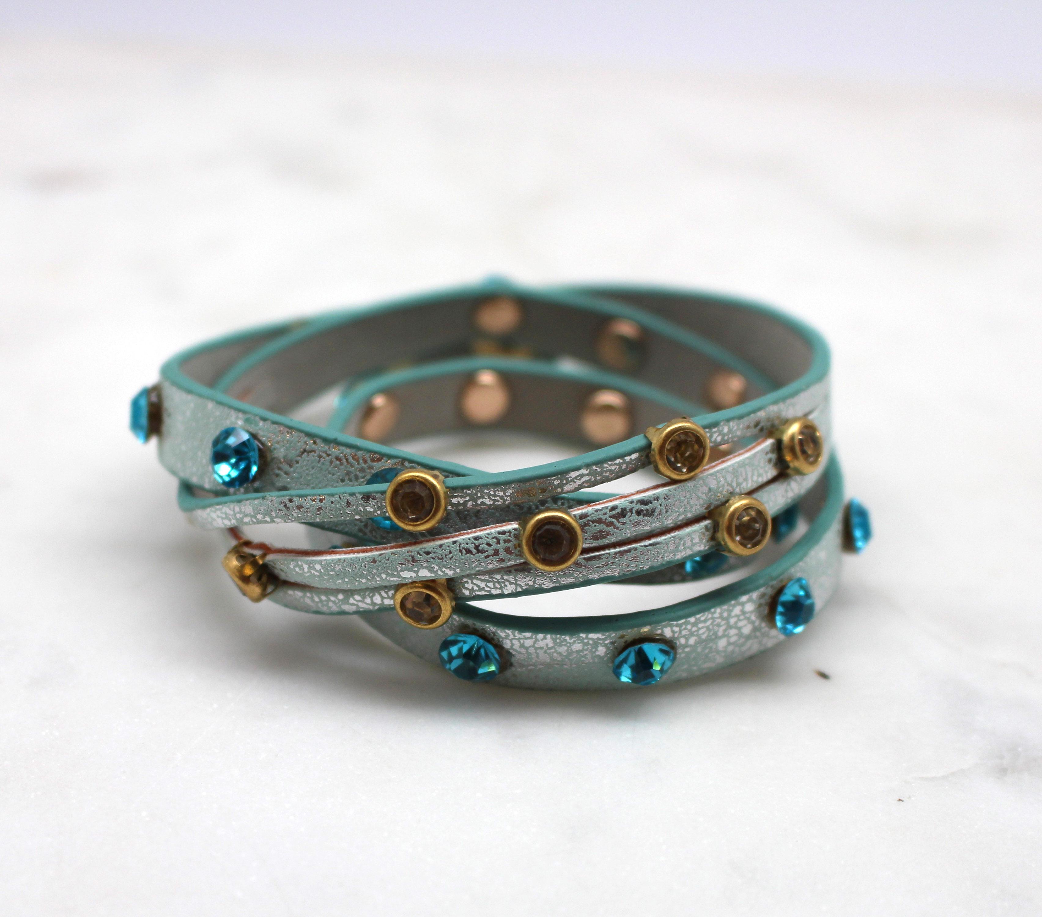 Studded Rhinestone Wrap Bracelet - Best of Everything | Online Shopping