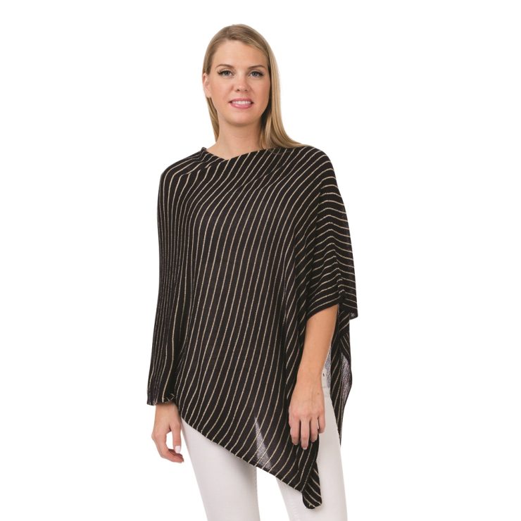 Navy & Gold Striped Poncho - Best of Everything | Online Shopping