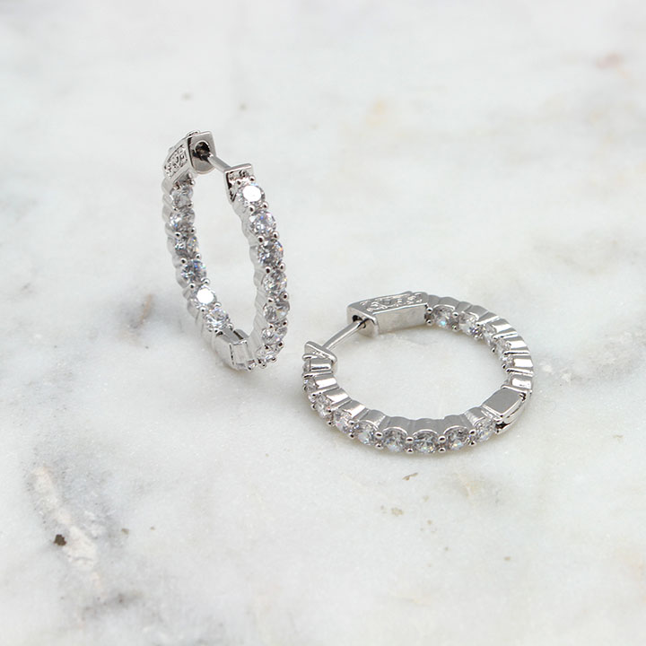 In & Out CZ Hoops - Best of Everything | Online Shopping
