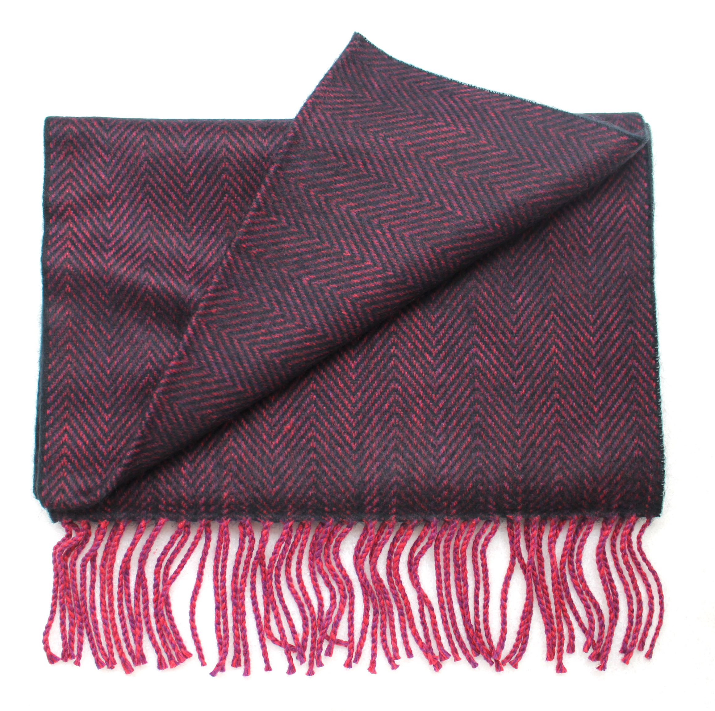 Black & Raspberry Chevron Cashmere Feel Scarf - Best of Everything ...