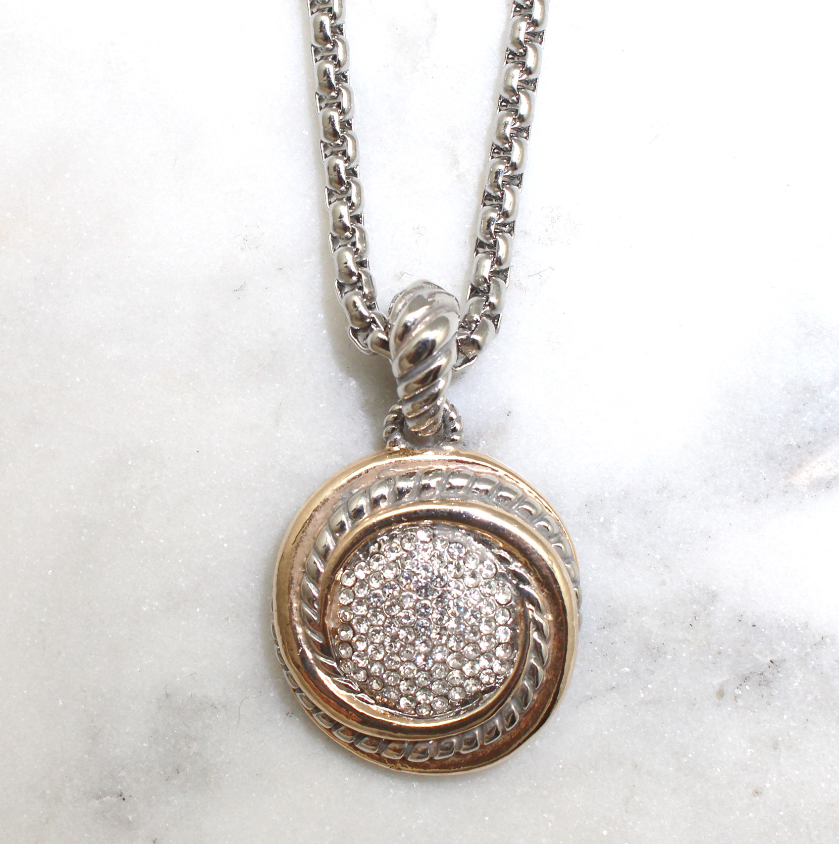 Rhinestone Circle Necklace - Best of Everything | Online Shopping