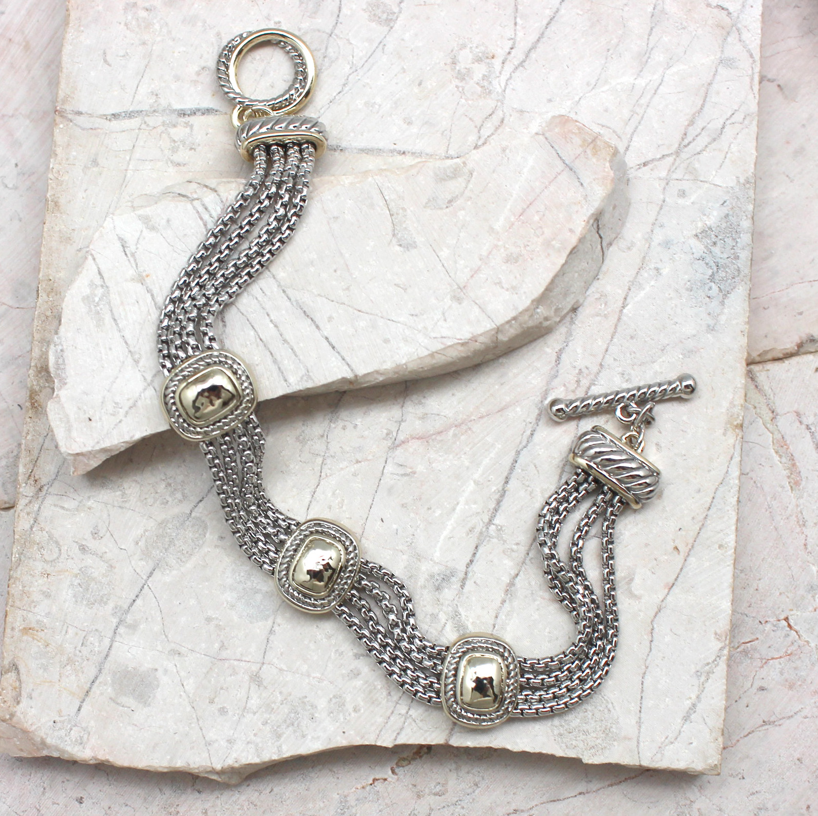 Three Square Toggle Bracelet - Best of Everything | Online Shopping