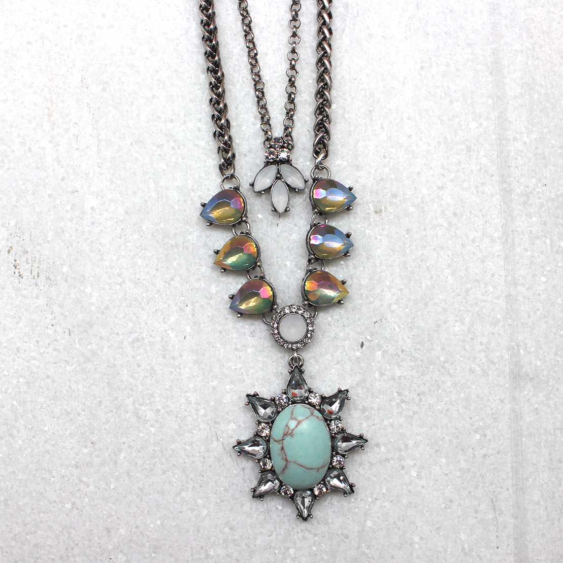 Rhinestone Burst Necklace - Best of Everything | Online Shopping