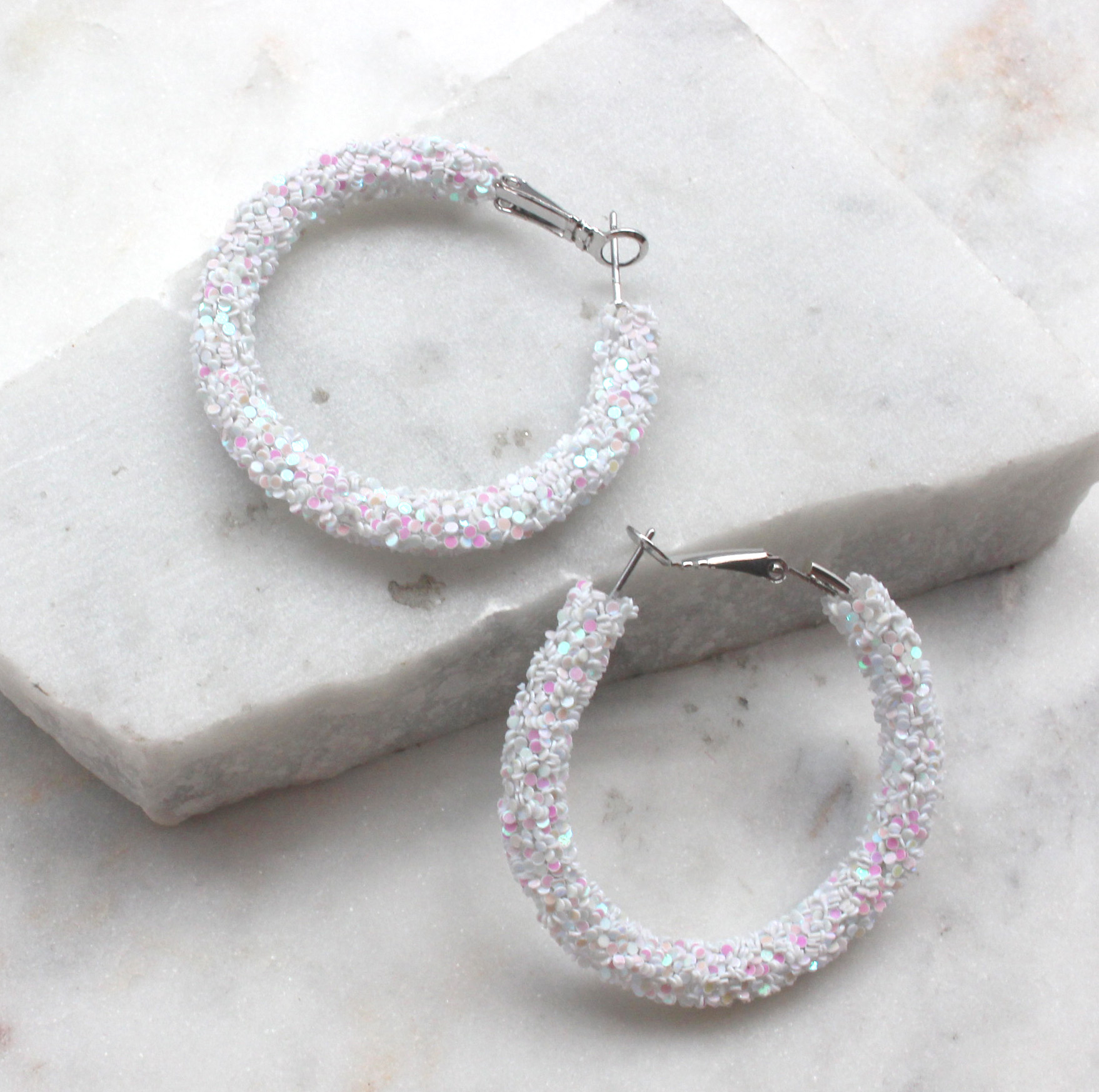 Sparkle Crusted Hoops - Best of Everything | Online Shopping