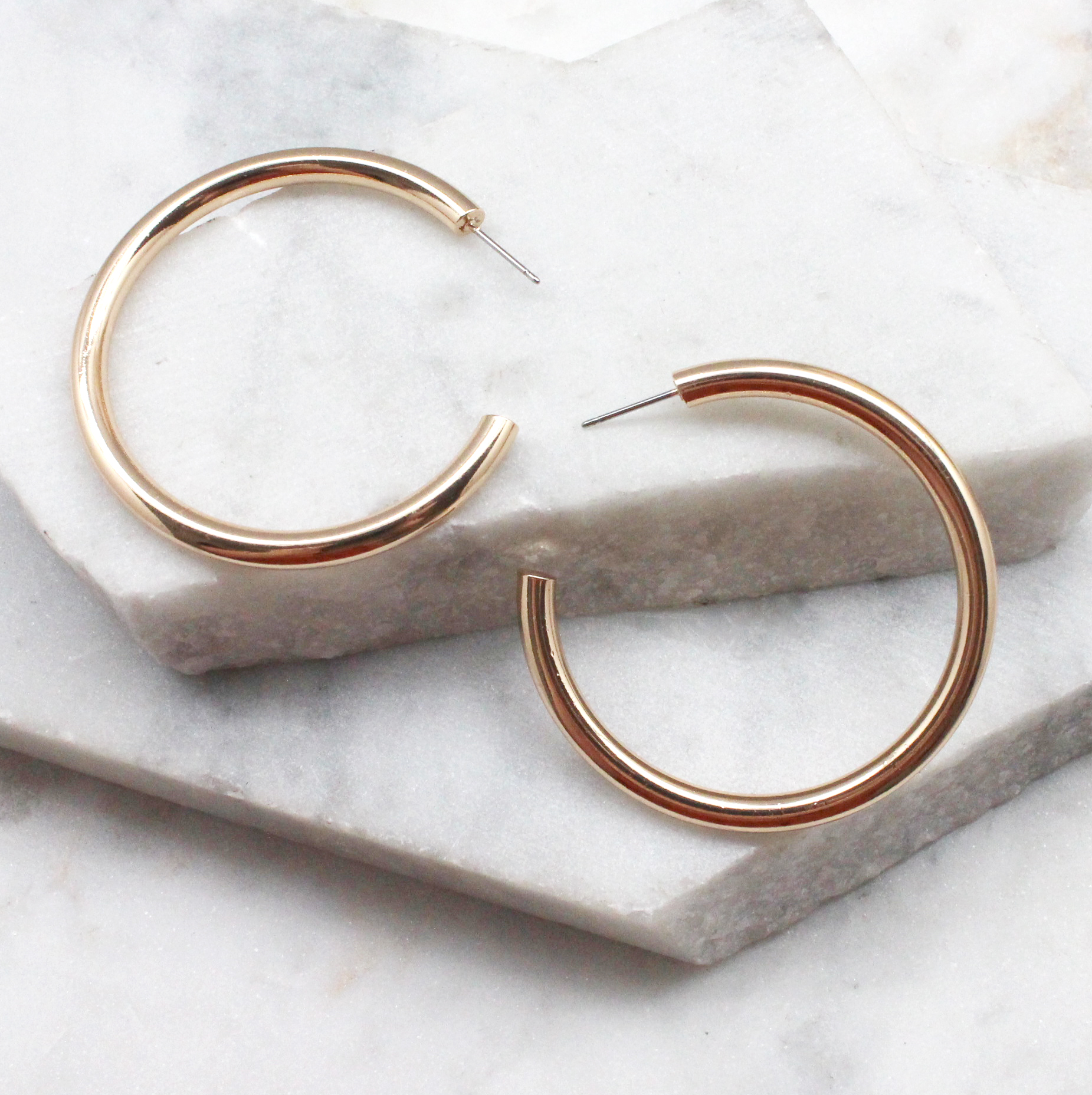 Plain Gold Hoops - Best of Everything | Online Shopping