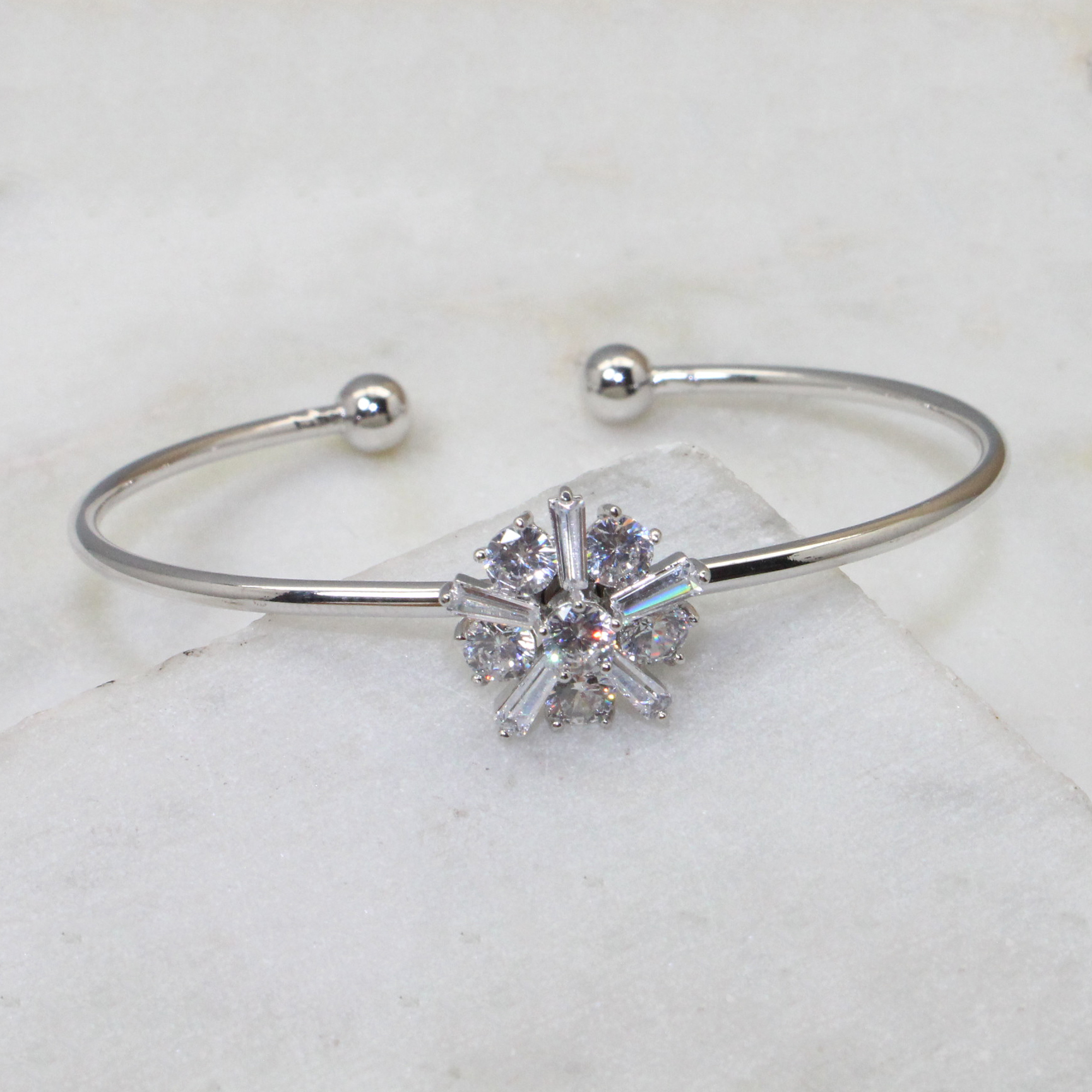 Rhinestone Cluster Cuff Bracelet - Best of Everything | Online Shopping