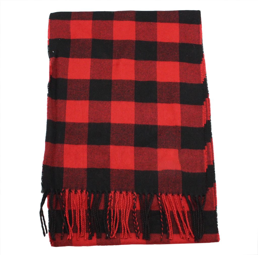 Black and Red Buffalo Check Cashmere Feel Scarf - Best of Everything ...