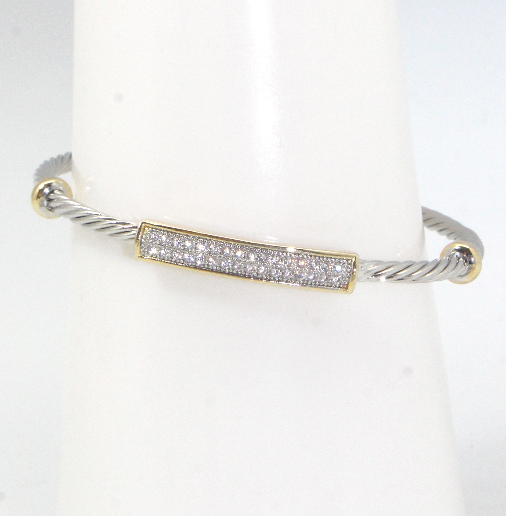 Rhinestone Bar Bangle Bracelet - Best of Everything | Online Shopping