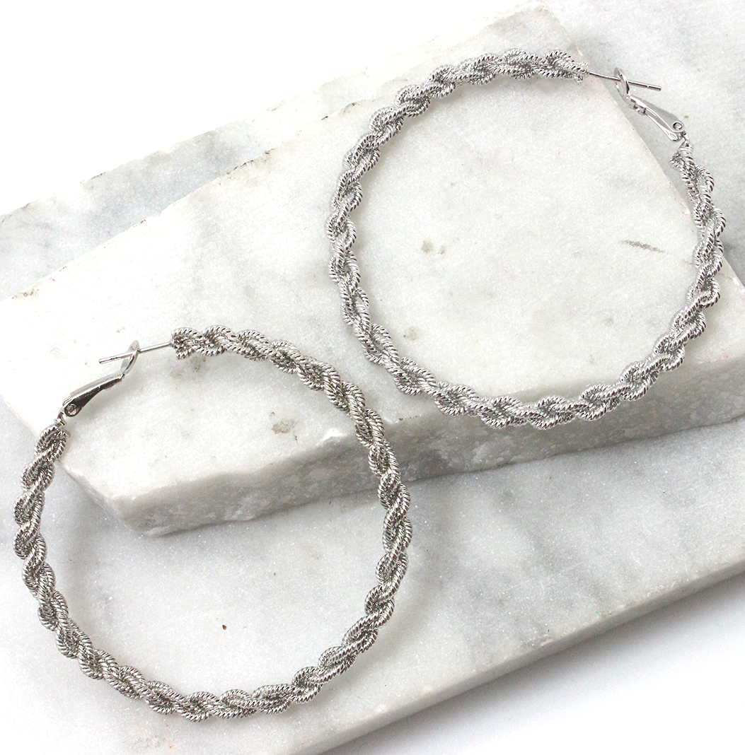 Twisted Braid Hoop Earrings - Best of Everything | Online Shopping
