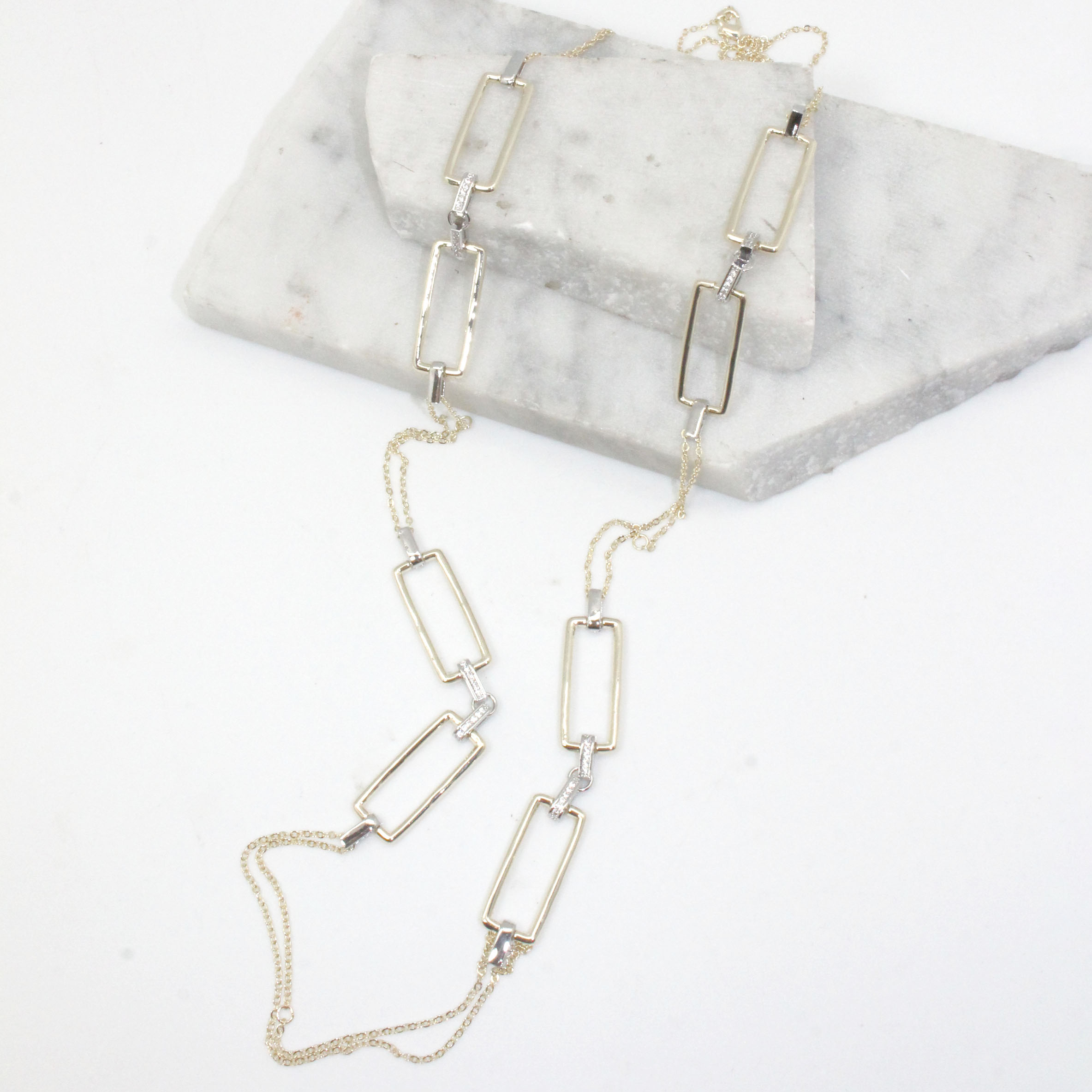 Rectangle Link Long Necklace - Best of Everything | Online Shopping