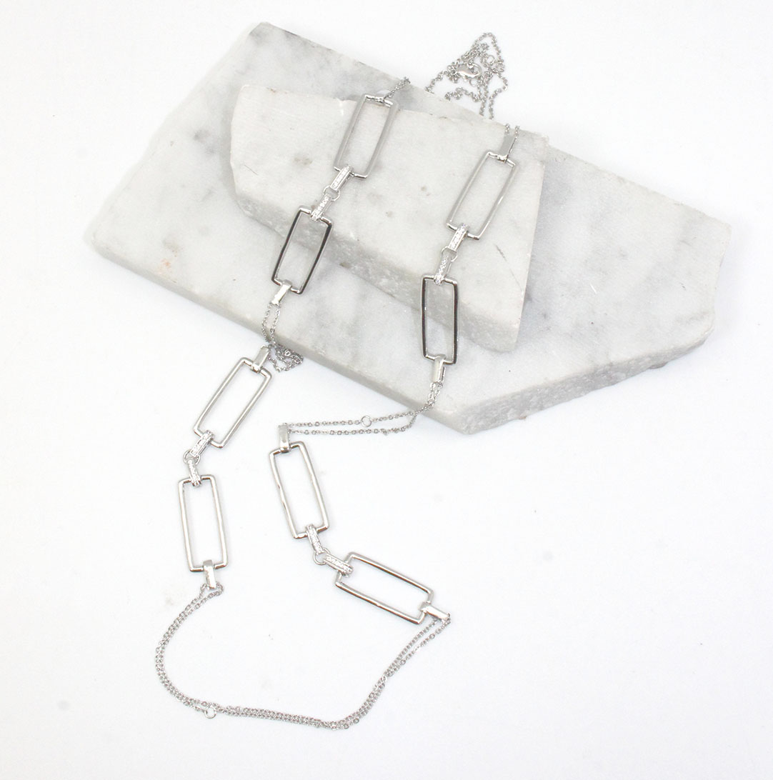 Rectangle Link Long Necklace - Best of Everything | Online Shopping