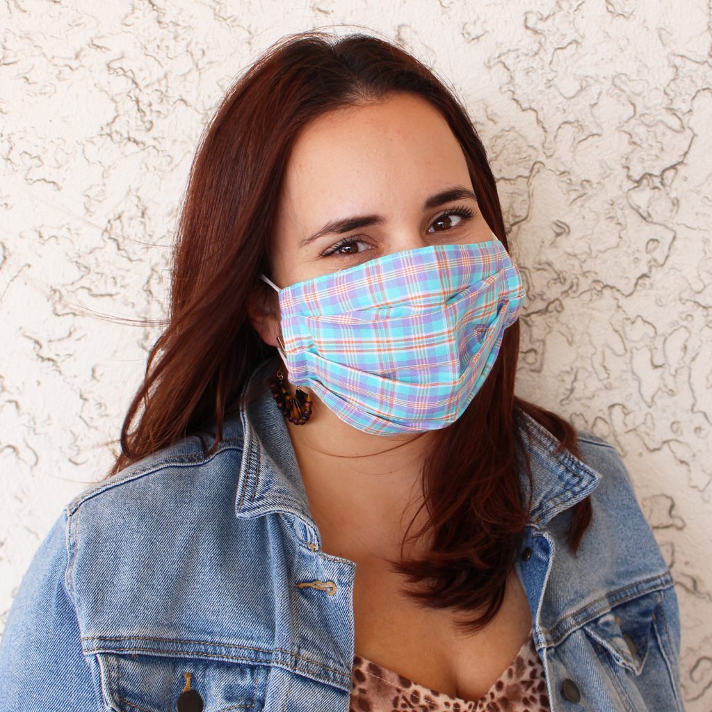 Pretty Plaid Face Mask - Best of Everything | Online Shopping