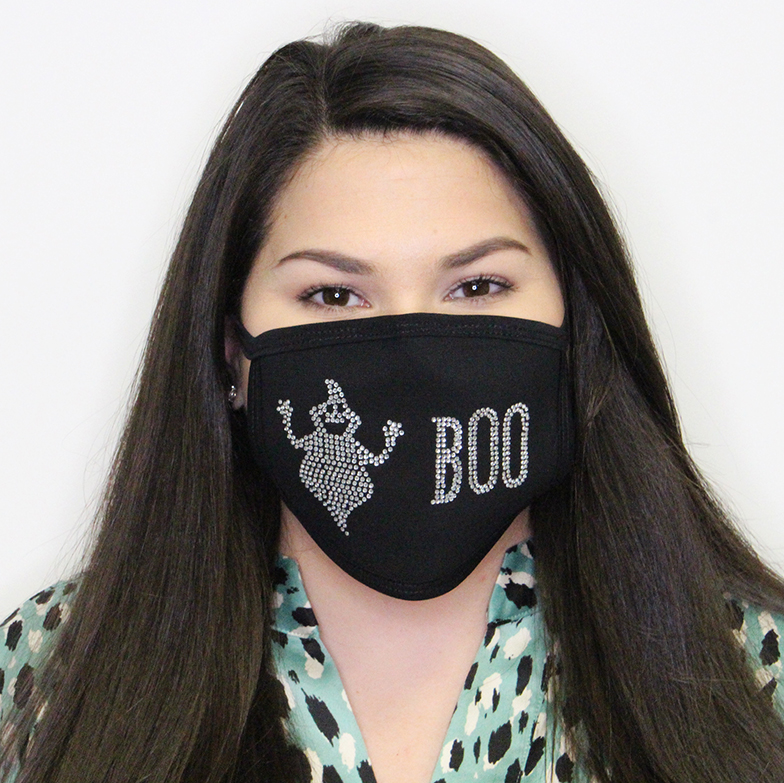 BOO Rhinestone Face Mask - Best of Everything | Online Shopping
