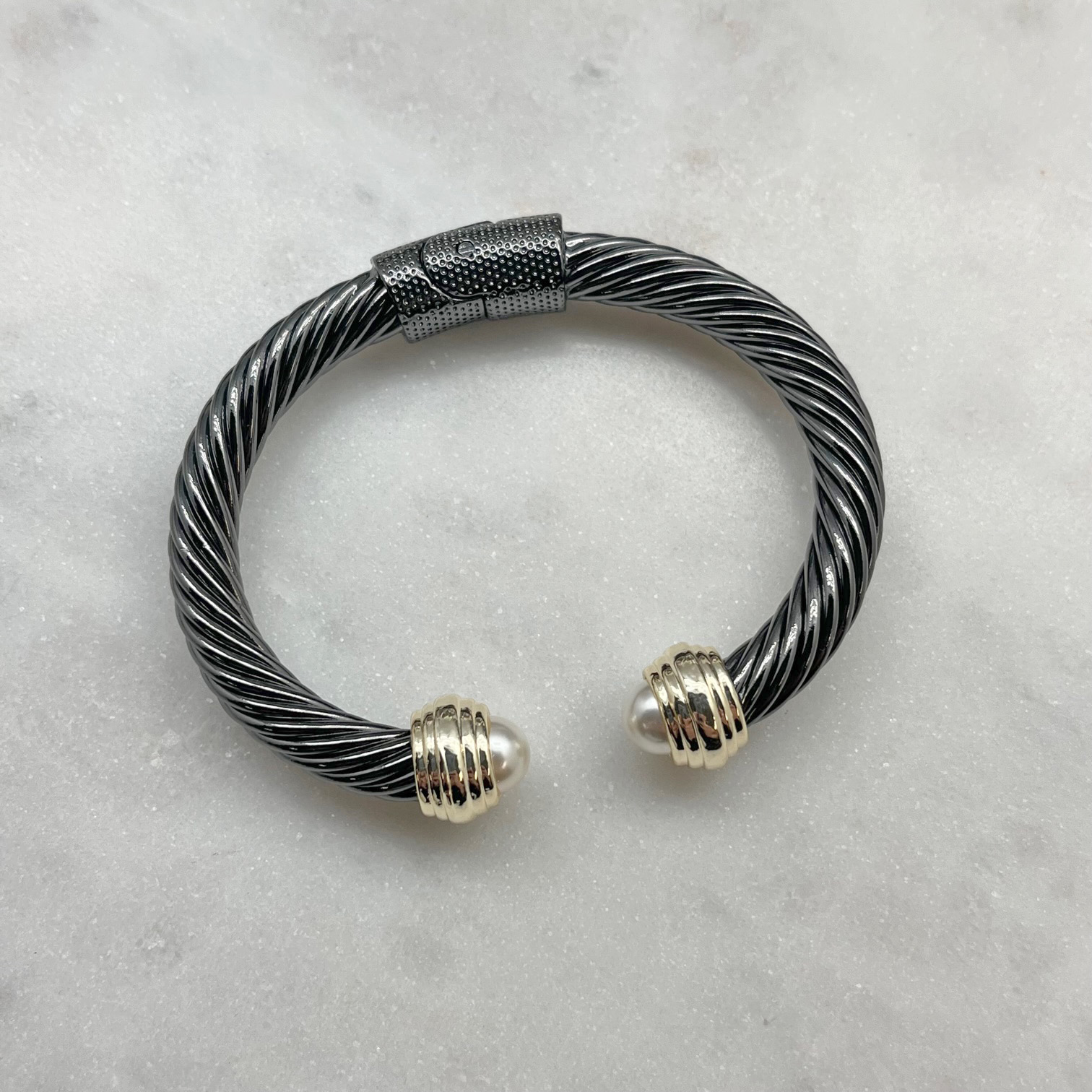 Pearl Cable Cuff Bracelet - Best of Everything | Online Shopping
